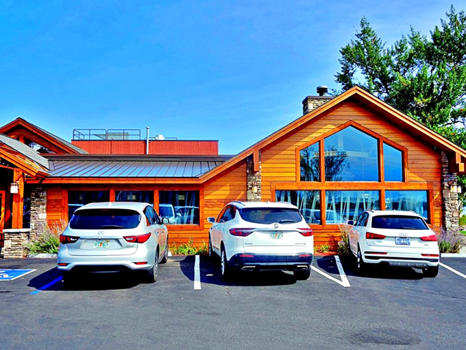 The warm cedar exterior of Apache Trout Grill beckons like a luxurious fishing lodge that happens to serve some of Michigan's finest seafood.