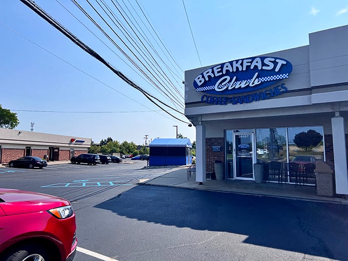 The unassuming exterior of The Breakfast Club might fool you, but locals know this strip mall gem houses morning magic worth the drive.