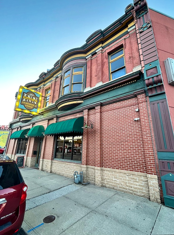 The brick facade and vintage sign of Frederick Inn stand as a culinary landmark in St. Joseph, where time slows down and appetites grow. 