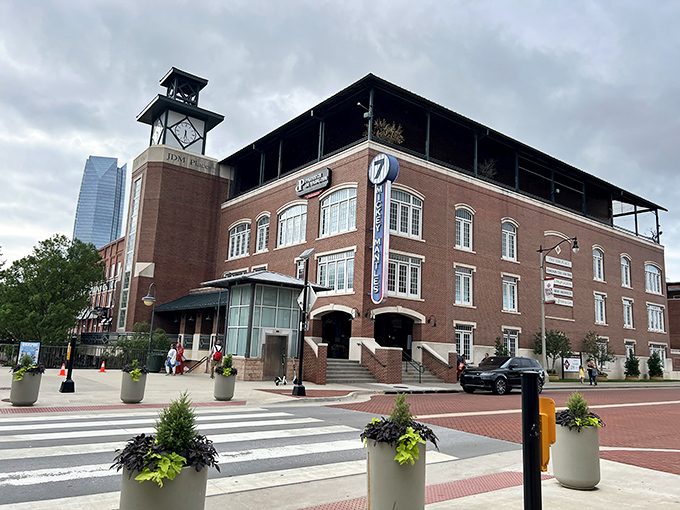 The brick fortress of flavor stands proudly in Bricktown, where the number 7 sign beckons hungry pilgrims like a culinary lighthouse.
