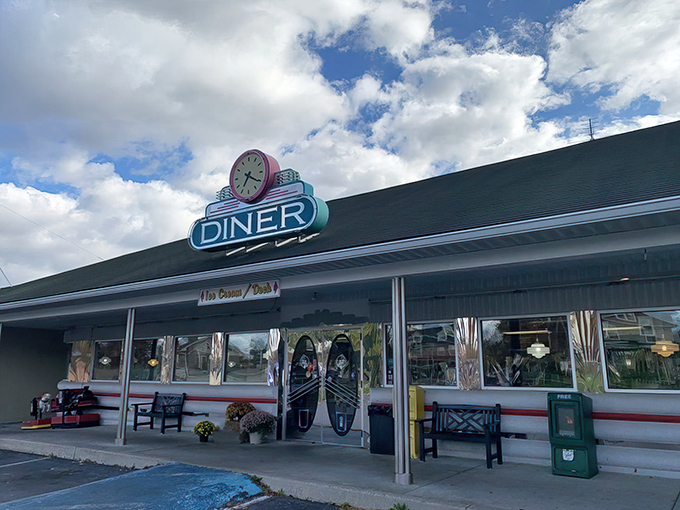 The neon glow of Soda Jerk's exterior beckons like a lighthouse for the hungry, promising a journey back to simpler, more delicious times. 