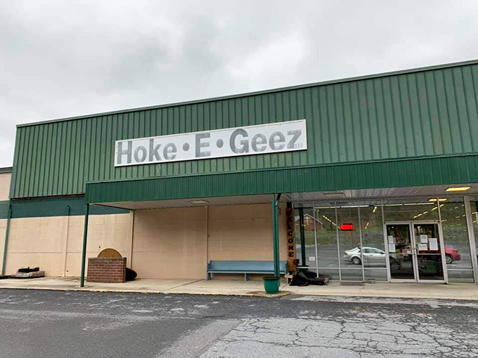 The unassuming green exterior of Hoke-E-Geez's belies the wonderland of treasures within, like finding Narnia in a Pennsylvania parking lot.