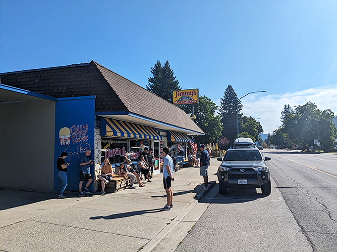 The blue and yellow awning beckons like a lighthouse for the breakfast-starved. This isn't just a diner&mdash;it's a morning sanctuary.