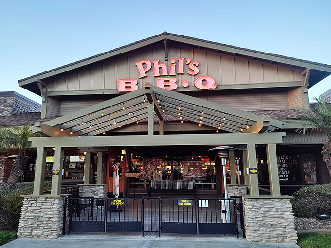 The promised land of mesquite-grilled goodness beckons with its rustic charm. Phil's BBQ's exterior is like a BBQ beacon calling hungry souls home.