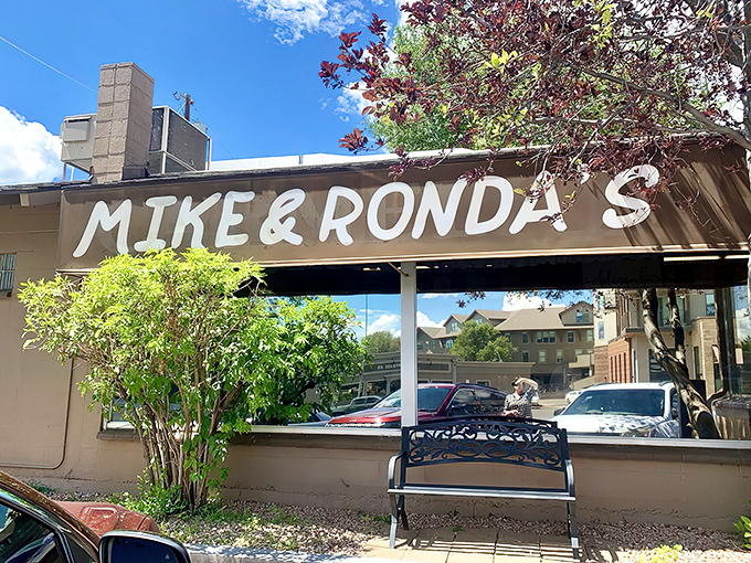 The unassuming exterior of Mike & Ronda's The Place West beckons like an old friend. No fancy frills, just the promise of breakfast bliss waiting inside.