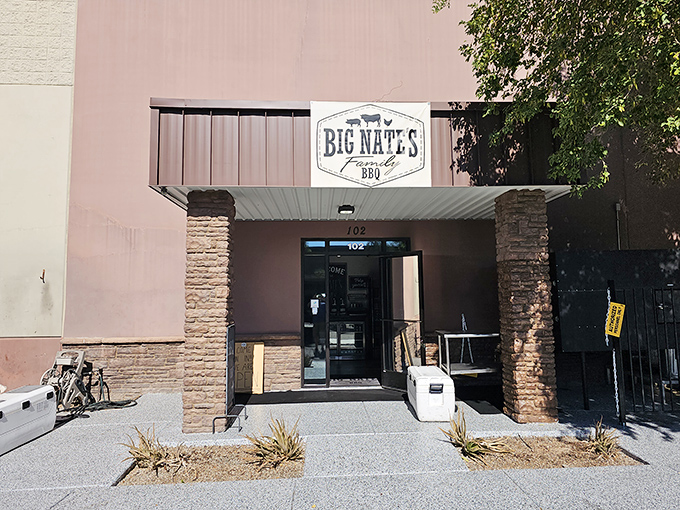The unassuming exterior of Big Nate's might fool you, but barbecue wisdom teaches us: the humbler the building, the better the brisket.