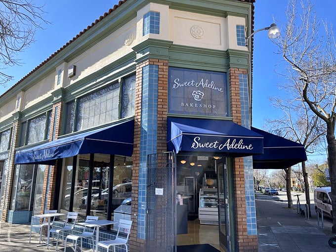 The unassuming blue awning of Sweet Adeline Bakeshop beckons from Berkeley's Adeline Street like a secret whispered among friends who appreciate exceptional baked goods.