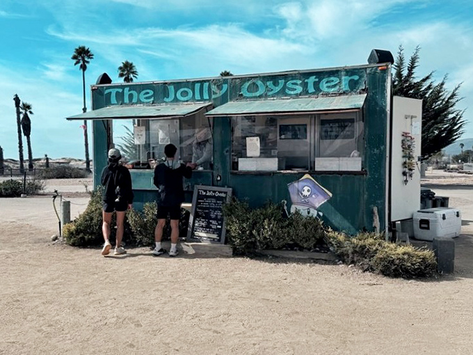 The blue shack that launched a thousand cravings. This unassuming seafood haven on Ventura's shoreline proves paradise doesn't need fancy architecture.