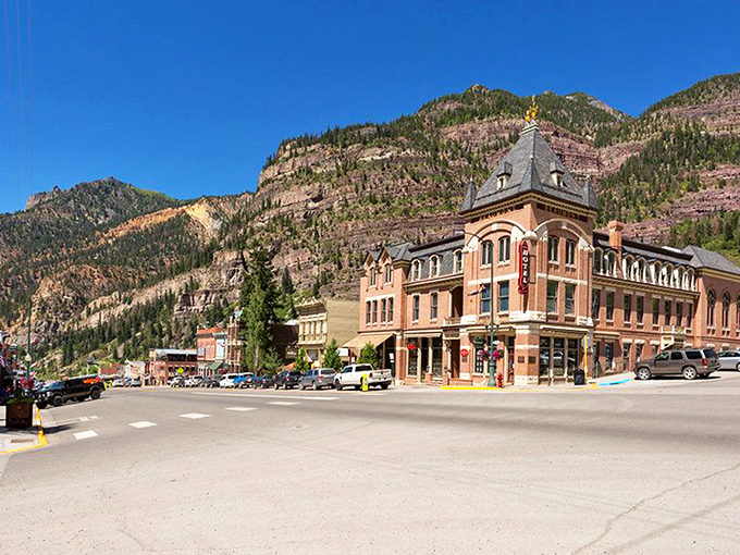 Ouray nestles perfectly in its mountain cradle like nature's version of a snow globe village &ndash; minus the artificial snow and plastic dome.