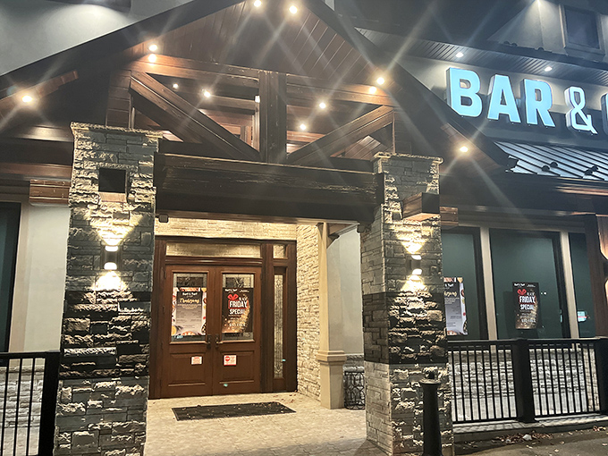 The welcoming facade of Surf & Turf Bar & Grill stands proudly in Milford, like a beacon calling hungry travelers home with promises of culinary comfort.