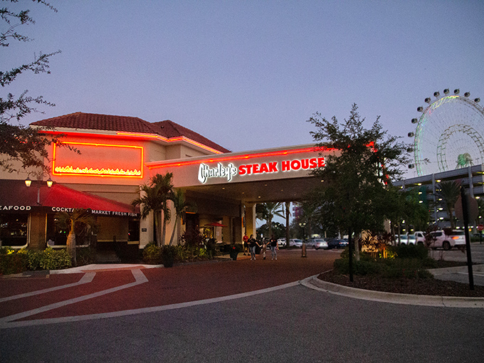 Where steak dreams come true! Charley's welcomes hungry visitors with Spanish-inspired architecture and swaying palms, just steps away from Orlando's attractions.