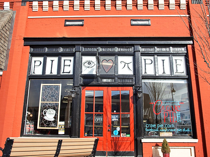 The coral-red facade of Crave Pie Studio isn't just eye-catching&mdash;it's a beacon of hope for anyone who believes dessert is the most important meal of the day.