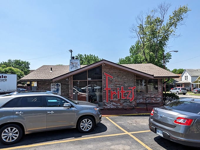 The unassuming exterior of Fritz's is like a treasure chest waiting to be opened&mdash;brick, mortar, and railroad magic hiding in plain sight.
