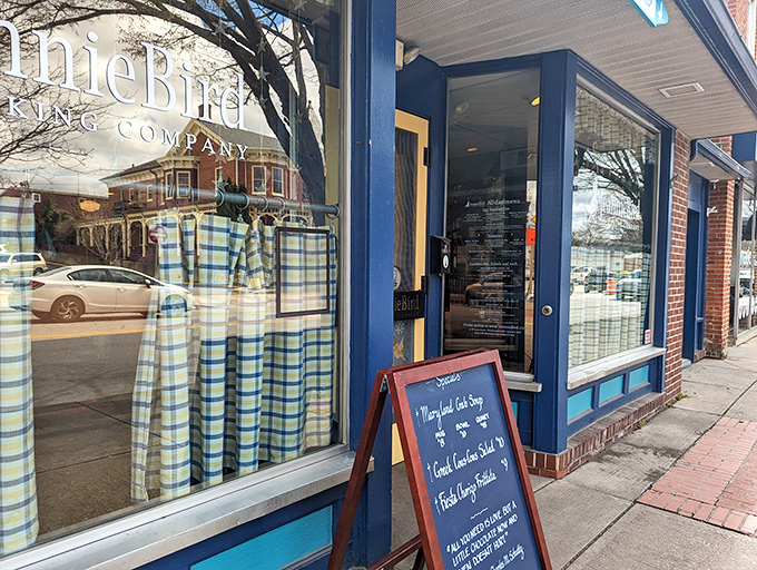 The cheerful blue storefront of JeannieBird beckons like a culinary lighthouse on Westminster's Main Street.
