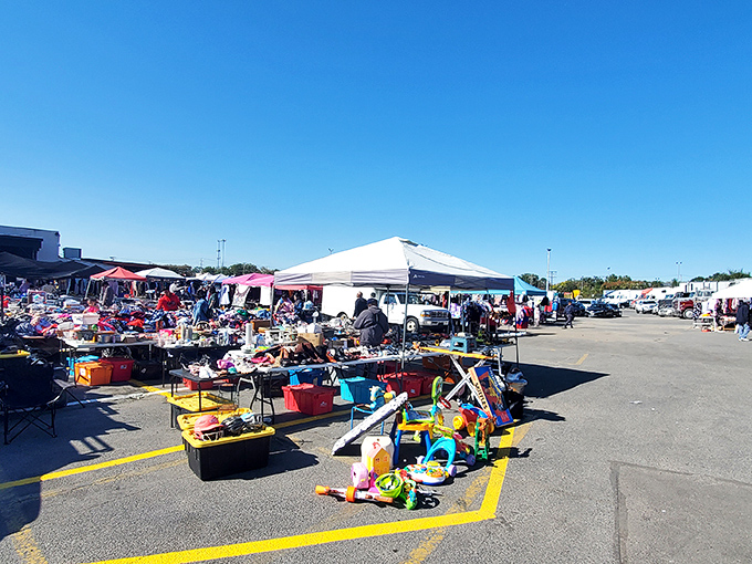 The outdoor section of Patapsco Market transforms parking lots into treasure fields where childhood toys await their second chance at bringing joy.