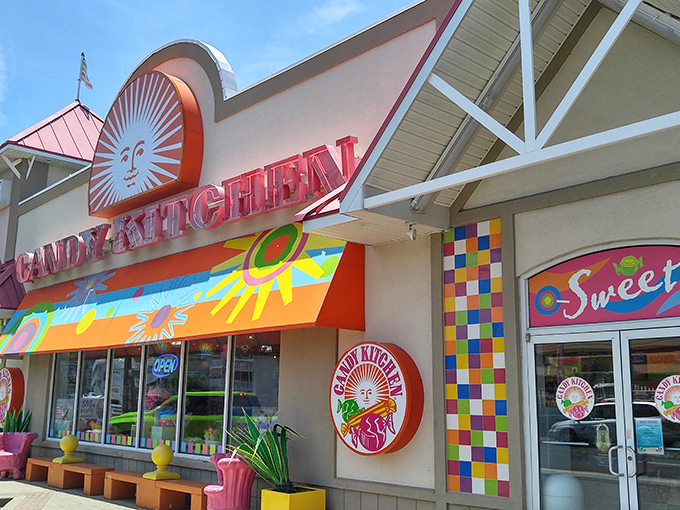 The iconic sun logo and rainbow awning of Candy Kitchen isn't just a storefront&mdash;it's the gateway to your inner child's wildest dreams.