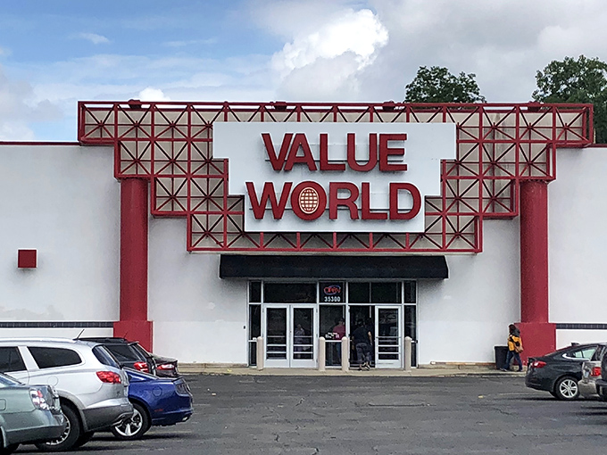 The unassuming facade of Value World belies the treasure trove within, like a poker player with a royal flush maintaining a perfect poker face.