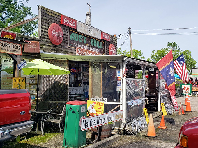The vintage sign says it all - homemade buttermilk biscuits since 1974. In Mississippi, that's not just breakfast, that's religion. 