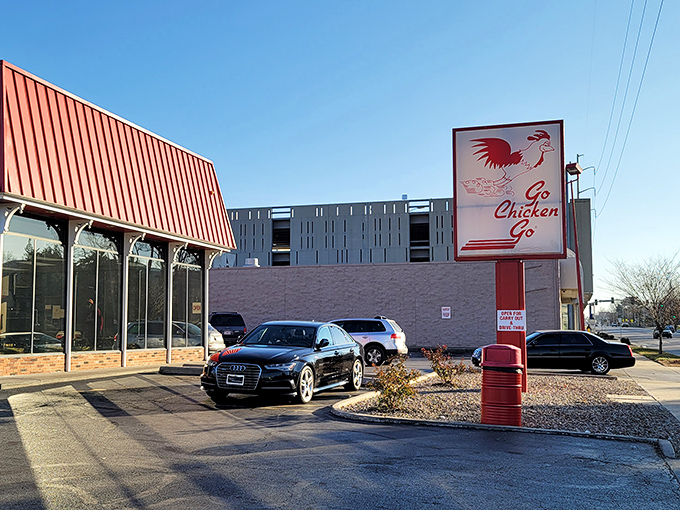 The bright red roof and iconic flying chicken logo &ndash; Kansas City's bat signal for those in desperate need of crispy salvation.
