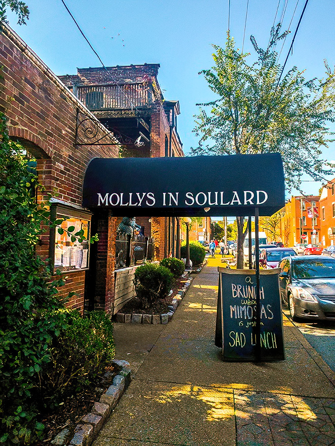 The brick facade of Molly's in Soulard welcomes you like an old friend, complete with patio seating that practically begs you to linger. 