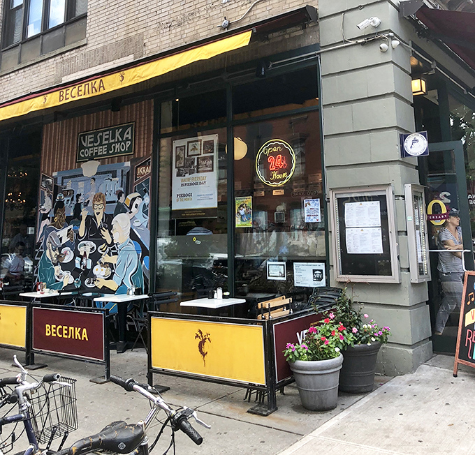 Veselka's corner storefront stands proud in the East Village, a blue-and-yellow beacon of Ukrainian comfort that's been calling hungry New Yorkers home for decades.