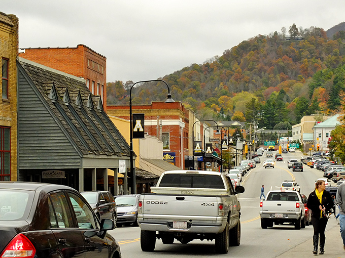 Downtown Boone offers that perfect small-town vibe where brick buildings, mountain views, and friendly faces converge into postcard-worthy Main Street magic. 