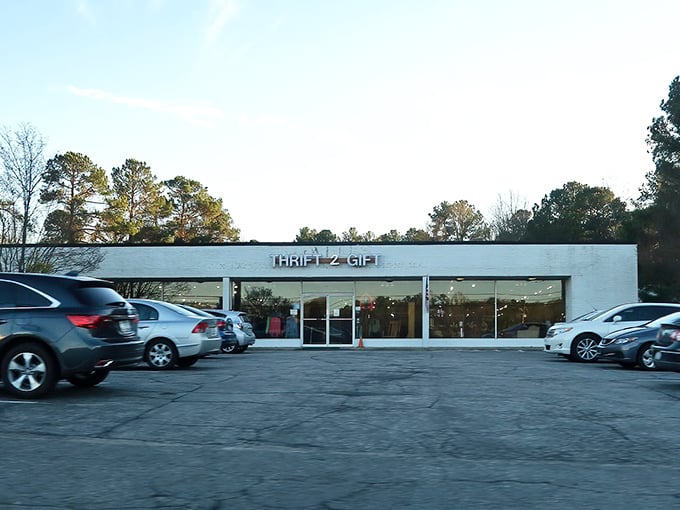 The unassuming white brick exterior of Thrift2Gift belies the wonderland of treasures waiting inside this Cary landmark.