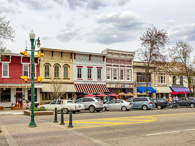 Broadway's rainbow of storefronts isn't just architectural eye candy&mdash;it's the beating heart of Granville where locals and visitors mingle under vintage awnings.