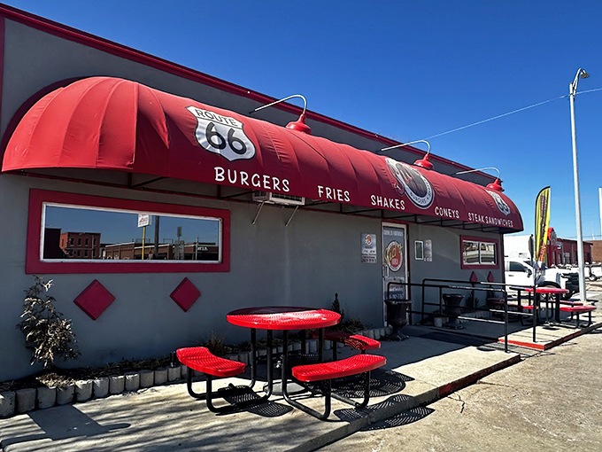 Route 66 nostalgia comes alive under that iconic red awning. Sid's Diner isn't just a restaurant&mdash;it's a time machine disguised as a roadside attraction.