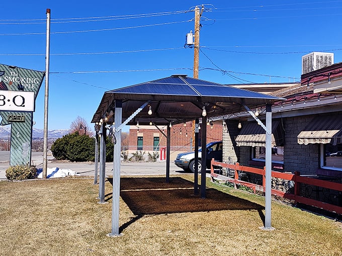 The promise of transcendent barbecue awaits in this unassuming brick building, where Utah's Wasatch Mountains provide the perfect dramatic backdrop for smoke-fueled culinary magic.