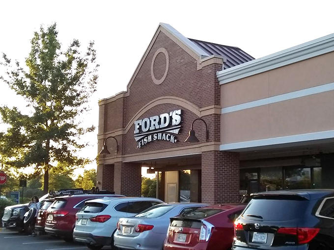 Ford's brick facade stands like a lighthouse for seafood lovers, beckoning hungry travelers with the promise of coastal treasures in suburban Ashburn.