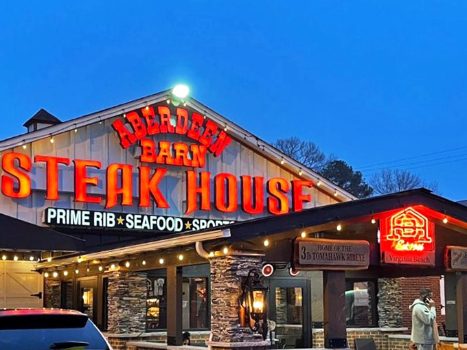 The iconic red lettering against weathered white siding isn't just signage&mdash;it's a beacon for carnivores that's been guiding hungry Virginians home since 1966.