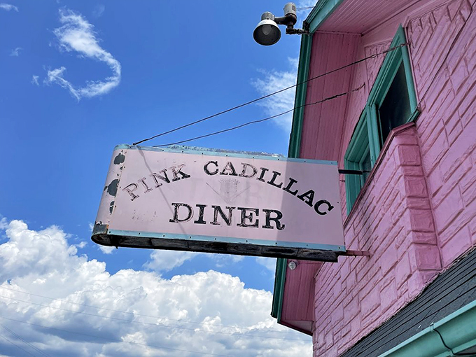 The Pink Cadillac Diner doesn't just catch your eye&mdash;it practically reaches out and hugs you with its vibrant pink exterior and turquoise trim.