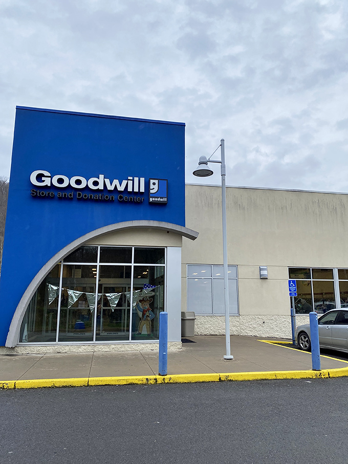 The iconic blue facade of Goodwill in Morgantown stands like a beacon for treasure hunters. Second-hand shopping never looked so inviting!
