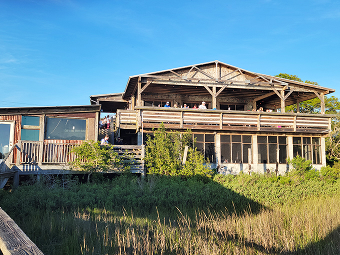 The weathered wooden structure perched over marshland isn't trying to impress anyone&mdash;yet somehow impresses everyone who visits this Charleston seafood sanctuary.