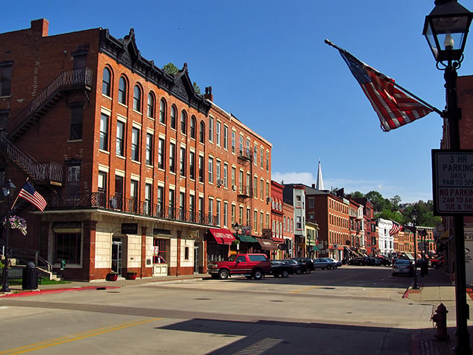 Main Street's parade of Victorian storefronts feels like you've stumbled onto a movie set where modern commerce meets 19th-century architecture.