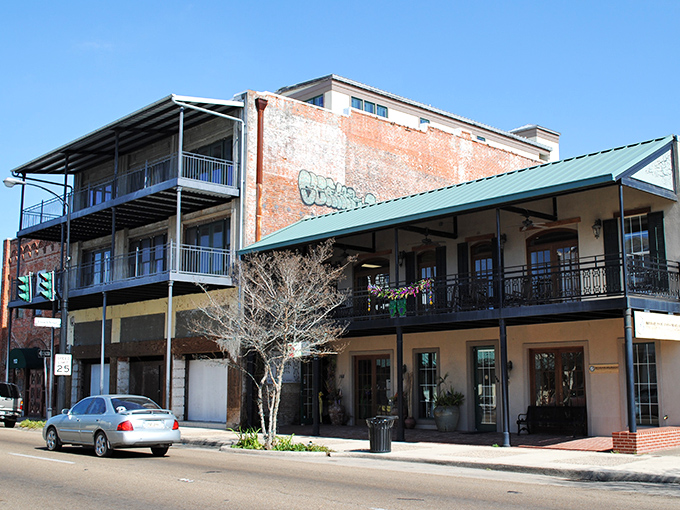 New Iberia's historic downtown looks like a movie set, but it's the real deal &ndash; brick facades and vintage charm included.