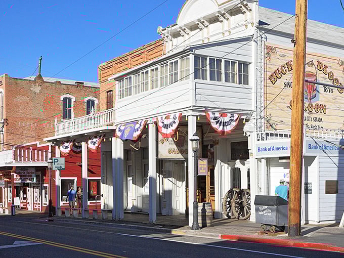 C Street welcomes you with its historic storefronts and wooden boardwalks. The Delta Saloon sign beckons like an old friend with stories to tell.