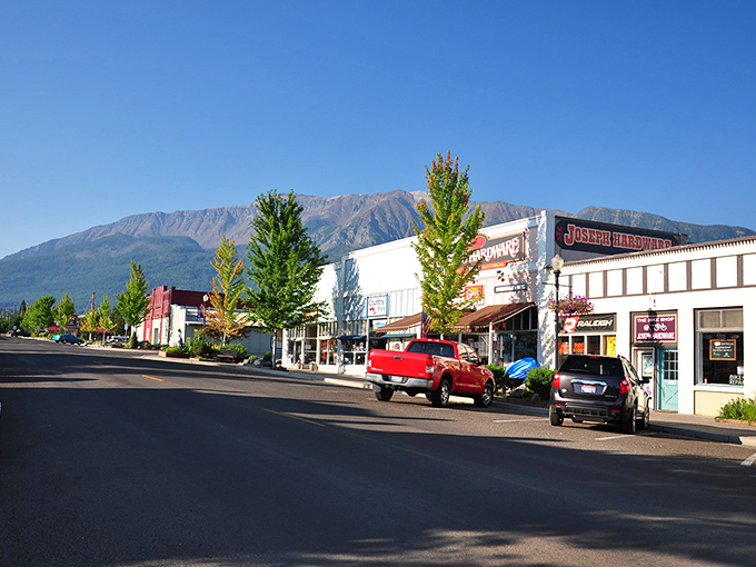 Main Street simplicity with mountain majesty as the backdrop&mdash;Joseph's downtown somehow makes even pickup trucks look like they're posing for a postcard.