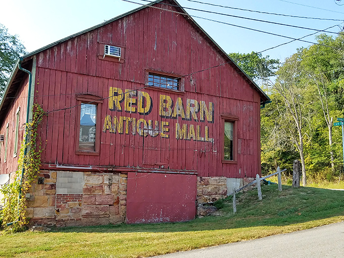 The iconic crimson exterior beckons like a siren song to treasure hunters. This isn't just a barn&mdash;it's a time portal disguised as architecture.