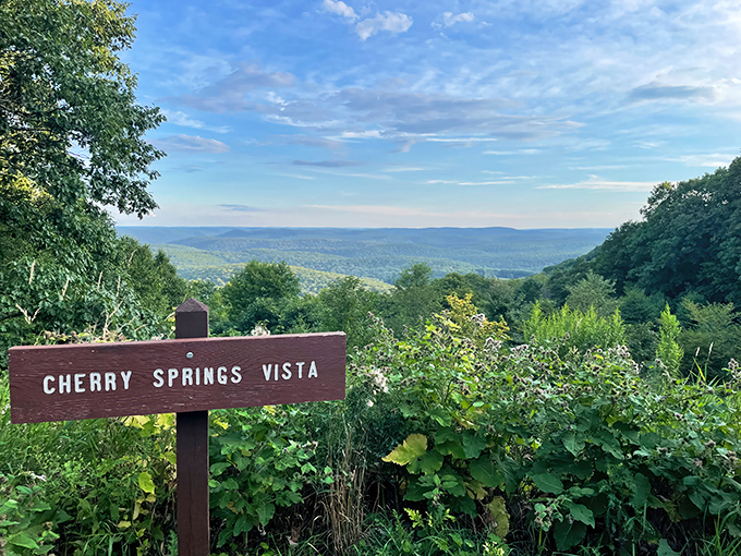 The daytime view at Cherry Springs offers a different kind of majesty&mdash;wide open spaces under Pennsylvania's big sky, nature's own amphitheater before the stellar show begins.