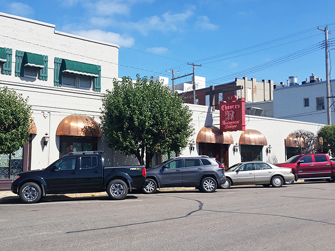 The modest white exterior with distinctive copper awnings belies the culinary treasure within. Chances "R" doesn't need flashy architecture when the food does all the talking.