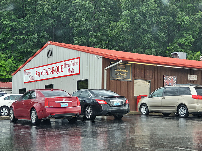 The unassuming exterior of Roy's BAR-B-QUE in Russellville might not stop traffic, but locals know this building houses smoky treasures worth any detour.