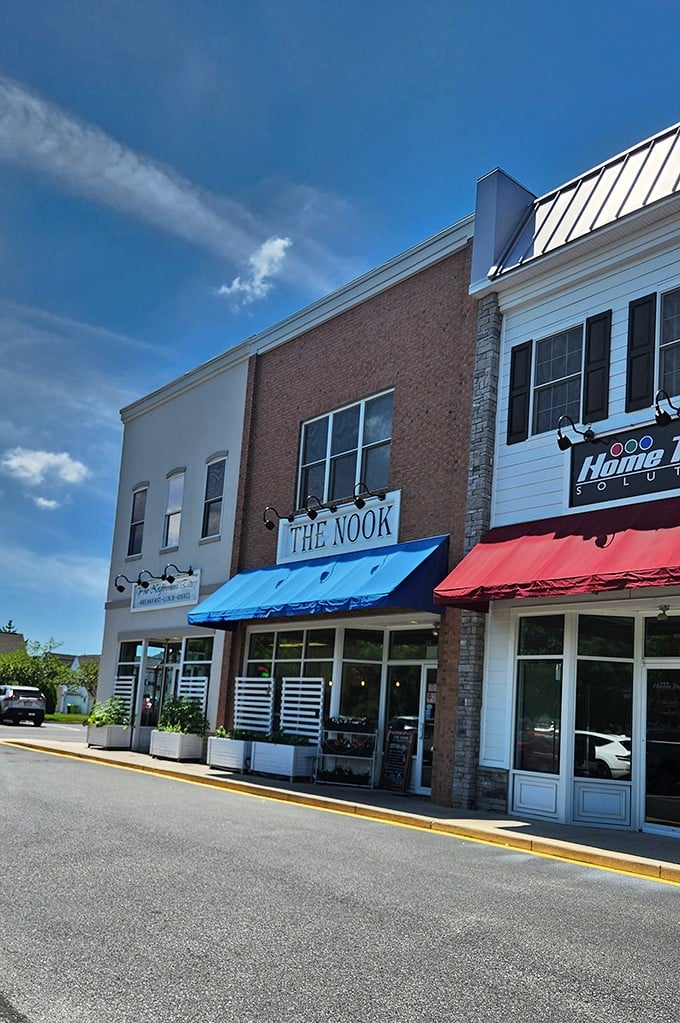 The brick fa&ccedil;ade and bright blue awning of The Nook stands as Milton's humble breakfast fortress, where culinary magic happens without fanfare or fuss.