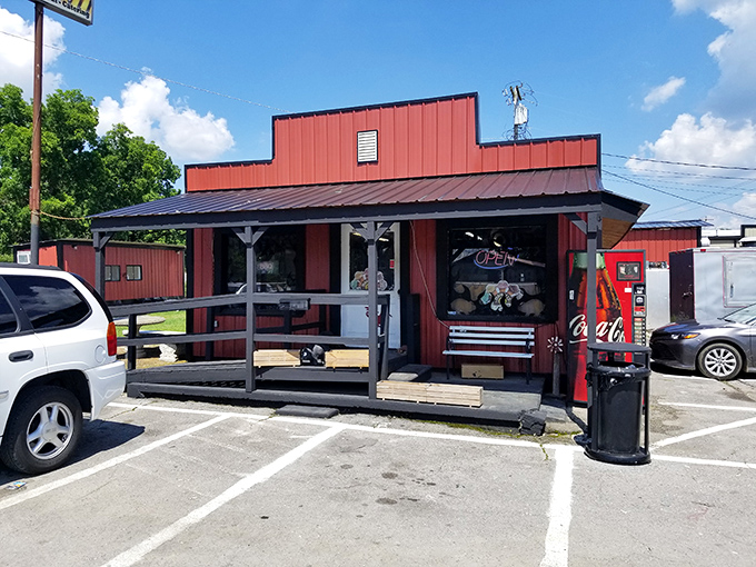 The unassuming red exterior of Holy Smokes is like a beacon for barbecue pilgrims &ndash; that vintage Coca-Cola machine isn't just decoration, it's a time machine.
