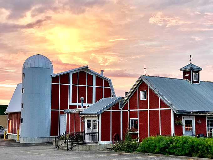 The red barn exterior isn't just charming&mdash;it's a smoke signal to barbecue lovers that something magical is happening inside those walls.