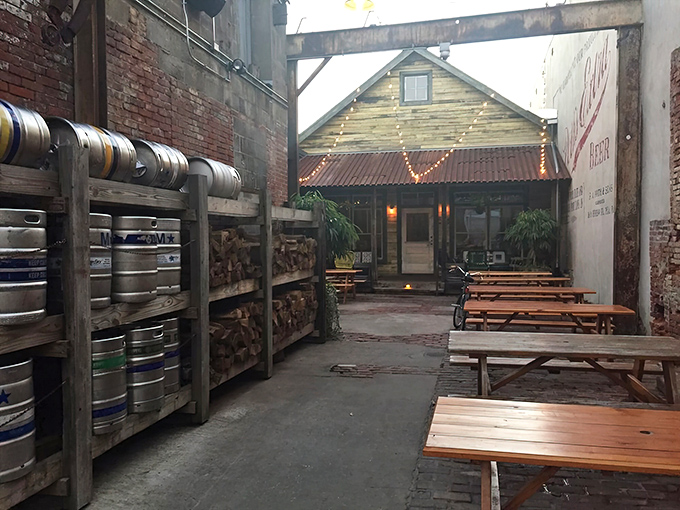 The rustic wooden facade of Fette Sau beckons like a barbecue mirage in Fishtown. This al fresco dining isn't just for show—it's a meat appreciation station.