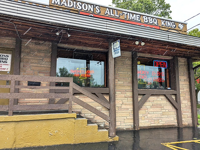 The crown jewel of Madison's barbecue scene stands proudly with its stone fa&ccedil;ade and bold proclamation&mdash;BBQ royalty that doesn't need fancy frills to prove its worth. 