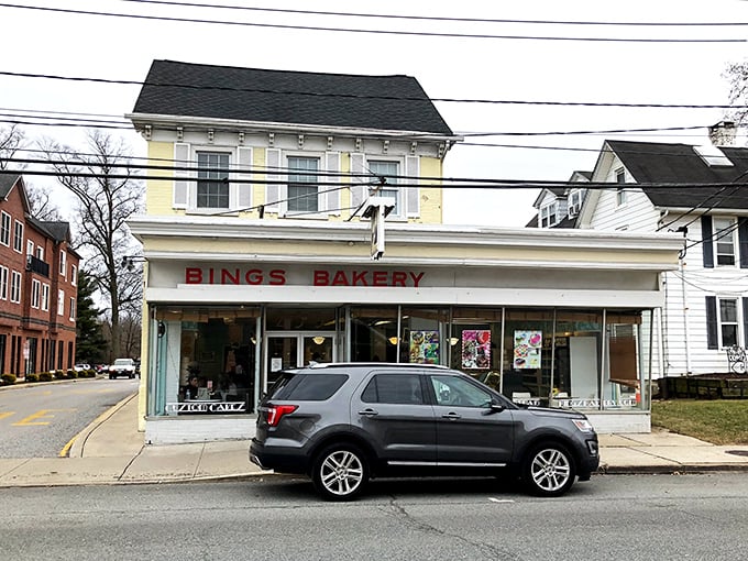 The unassuming yellow storefront of Bing's Bakery stands like a time capsule on Newark's Main Street, quietly promising sweet revelations within.