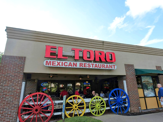 Welcome to El Toro, where the colorful wagon wheels out front are like a mariachi band for your eyes!